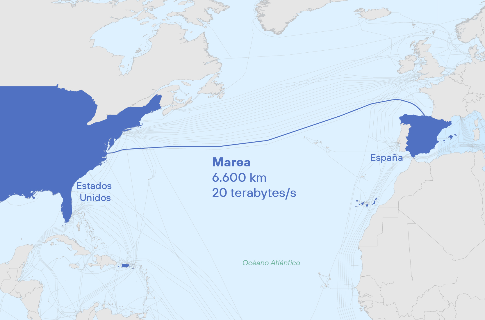 El mapa de los cables submarinos de internet. Las vías ocultas que ...